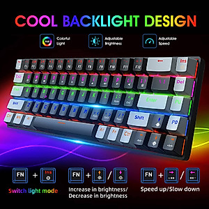 Pasotim V800 Mechanical Keyboard 68 -Color RGB Multiple Backlit Gaming Wired Keyboard Blue Axis