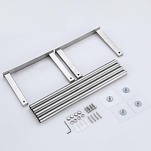 Stainless Steel Bathroom Wall Towel Rack for Rolled and Folded Towels - Mounted Metal Holder for Easy Washcloth Storage and Organizing (Gold)