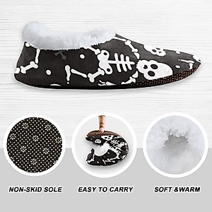 Halloween Death Skull Boys Girls House Slippers Halloween Skeleton Kids toddler Home Shoes Winter Indoor shoes XS