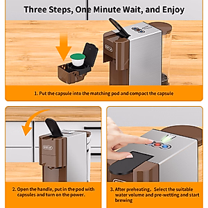 KOTLIE Multifunctional 5in1 Espresso Machine, 19Bar Pressure Single Serve Coffee Maker for NES* Original/Dolce Gusto/K cup/Ground Coffee/illy 44mm ESE, Cold&Hot Brew, Level 7 watervolume (AC-513HF)