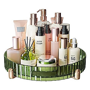 Vnmlopi Rotating Makeup Organizer for Vanity, Bathroom Organizer Countertop Spinning Holder – Large Capacity Perfume Organizer Tray, Skincare Organizers Cosmetics Storage Rack