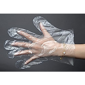 Daxwell Poly Gloves, Embossed, Large, Clear, F10003430 (Case of 5,000; 10 Boxes of 500)