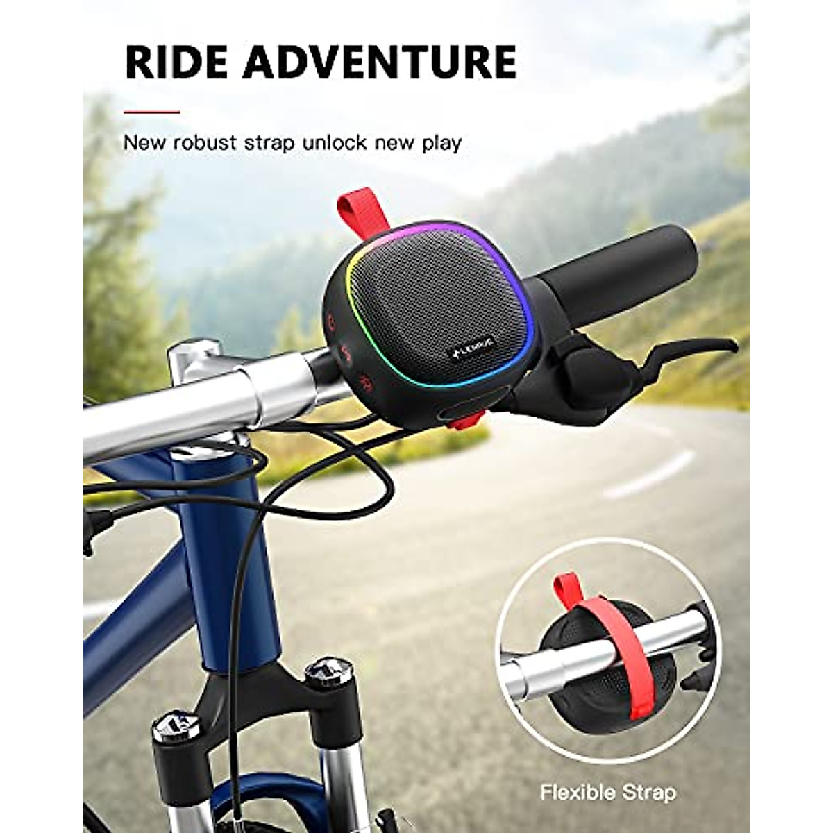 Updated Shower Speaker, IPX7 Waterproof Portable Bluetooth Speakers with Stereo Pairing, Wireless for Bike Kayak Pool Beach Outdoor