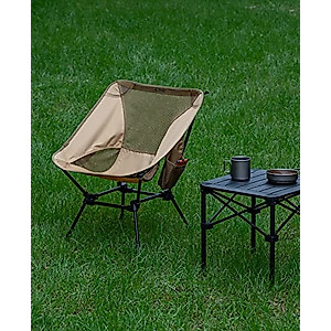 iClimb 1 Anti-Sinking Large Feet Chair and 1 Folding Table Bundle, Ultralight Compact for Solo Adult Outdoor Backpacking Camping Hiking Beach Concert Motorcycling