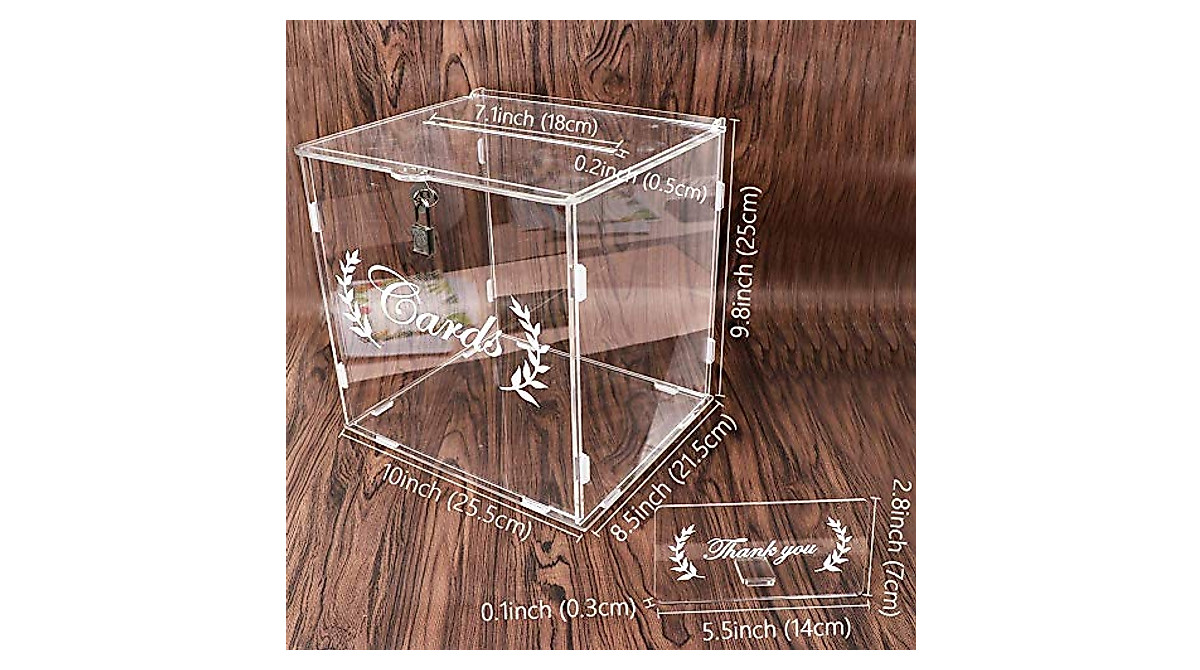 OurWarm Clear Wedding Card Box with Lock - Durable Gift Box