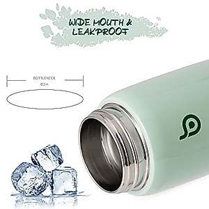 BOTTLE BOTTLE Kids Water Bottles for School 12 oz Stainless Steel Water bottle with Leak Proof Lid Double Wall Vacuum Kids Insulated Water Bottle Keeps Hot and Cold Best Gift Back to School (green)