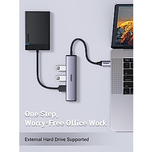UGREEN Aluminium USB C Hub, 4 Ports USB C to USB 3.0 Hub, USB-C Multiport Splitter with 5Gbps Fast Transfer for PC Laptop MacBook Pro/Air iMac iPad Pro Surface, iPhone 15/15 Pro, Galaxy S24, and More