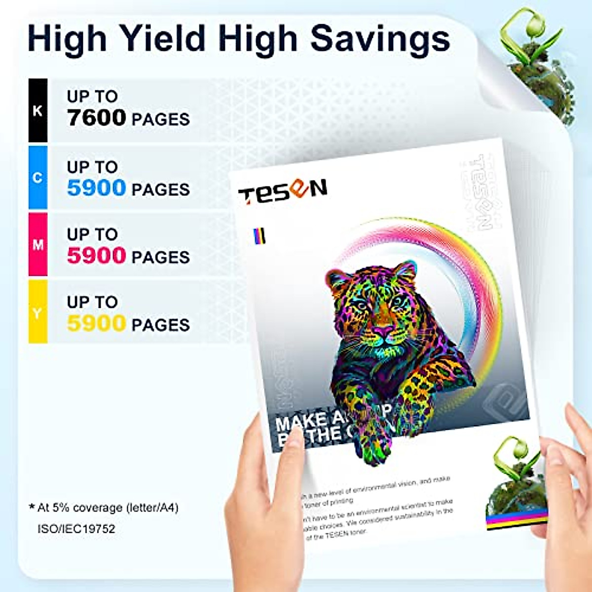 055H TESEN Compatible Toner Cartridge Replacement for Canon 055H 055 for Canon ImageClass MF740C MF741Cdw MF743Cdw MF745Cdw MF746Cdw LBP660C Printer High Yield Black Cyan Magenta Yellow 4 Pack