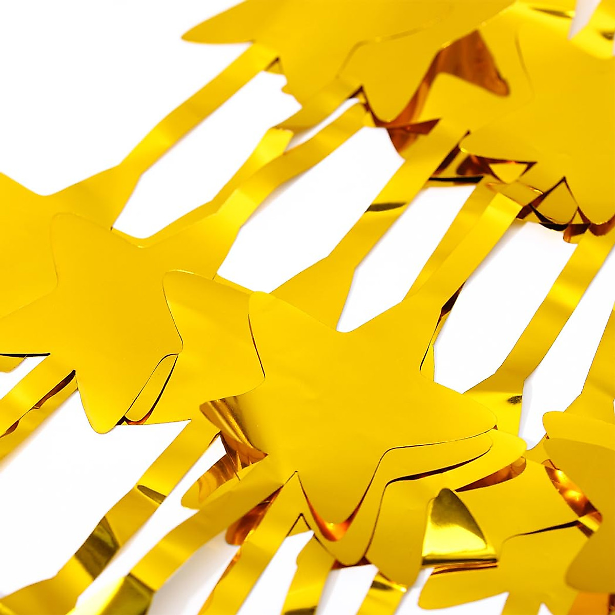 Abien Gold Star Foil Fringe Curtains Golden Backdrop Metallic Foil Tinsel Fringe Curtain Party Door Shimmer Streamers Party Decorations for Birthday Wedding Christmas New Year Party (Gold)