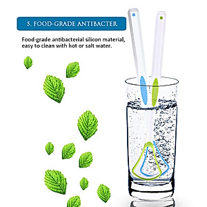 3PCS Tongue Cleaner, Soft Tongue Scraper, Oral Care Cleaners, Dental Scrapers Kits, Professional Eliminate Bad Breath, Premium Cleaning Tools (2Green+1Blue)