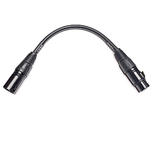 CESS-008 XLR3M to XLR5F DMX512 Adapter Cable - 3 Pin Male XLR to 5 Pin Female XLR DMX Turnaround, 6 Inches - 2 Pack