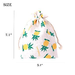 RIGHTA TECH Pineapple Gift Treat Bags Drawstring Gift Bag Pineapple Favor Bag for Wedding Bridal Shower Birthday Party Hawaiian Luau,Summer Beach Tropical Party Decorations