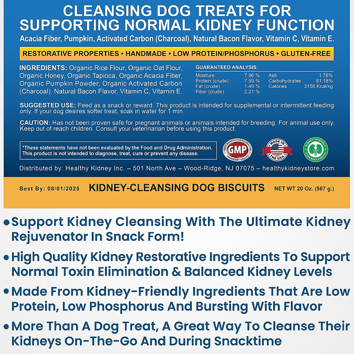 Petite Kidney Cleanse Dog Treats 20 Oz - Low Protein, Bacon Flavor, Kidney Support Formula for Normal Toxin Elimination - Kidney-Friendly Dog Diet Snack