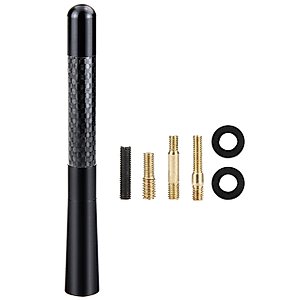 Tecreddy Universal Car Antenna Mast Carbon Fiber Truck Vehicle Replacement Short Antenna 4.7 inch Compatible with Ford, Dodge, Jeep, Toyota, Nissan, Mazda