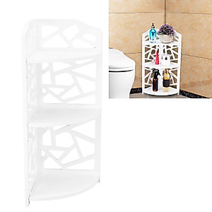 Atyhao Corner Table Shelf, 3-Tier Corner Storage Shelf Plant Stand Storage Rack for Small Spaces Bathroom Bedroom Organizer