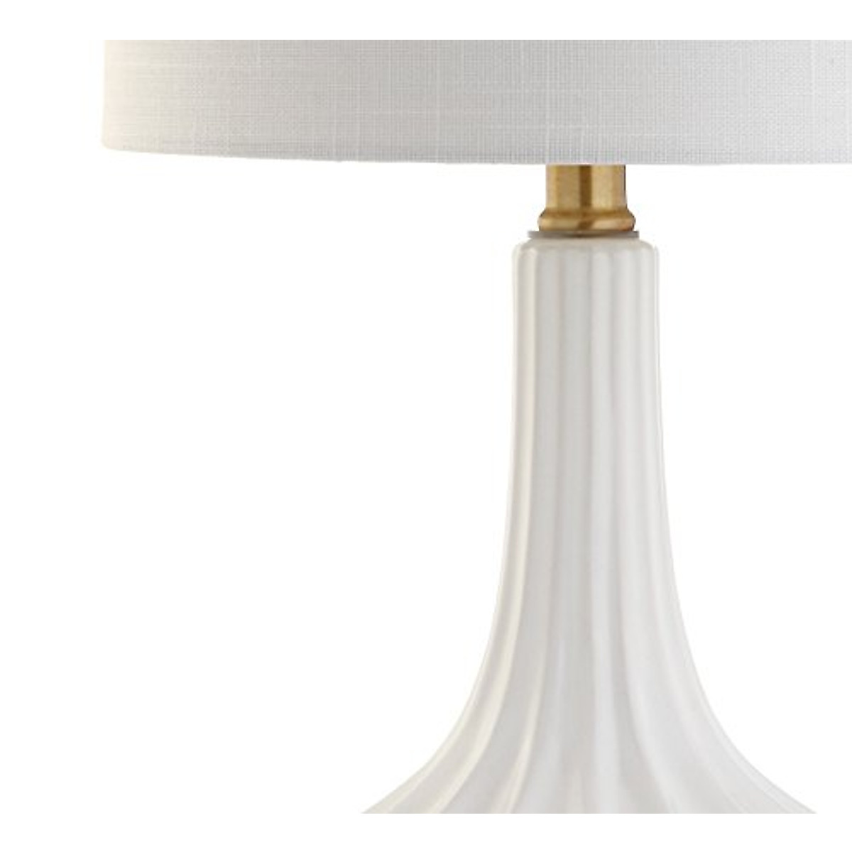 JONATHAN Y JYL1030A Parker 21.5" Ceramic Mini LED Table Lamp, Modern, Contemporary, Elegant, Office, Living Room, Family Room, Dining Room, Bedroom, Hallway, Foyer, Brass/White