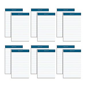 TOPS 64680 Docket Ruled Perforated Pads, Legal/Wide, 3 x 5, White, 50 Sheets (Pack of 12)
