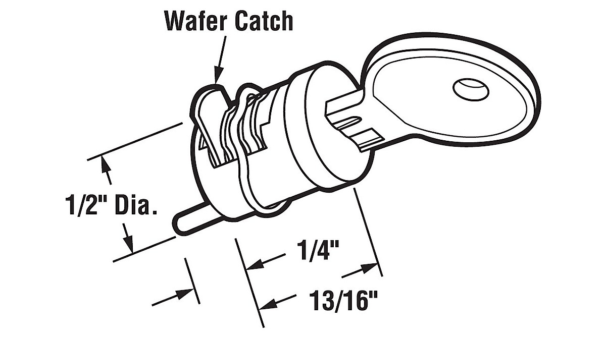 Prime-Line E 2005 1-Inch Wafer Lock for Doors - Chrome Finish