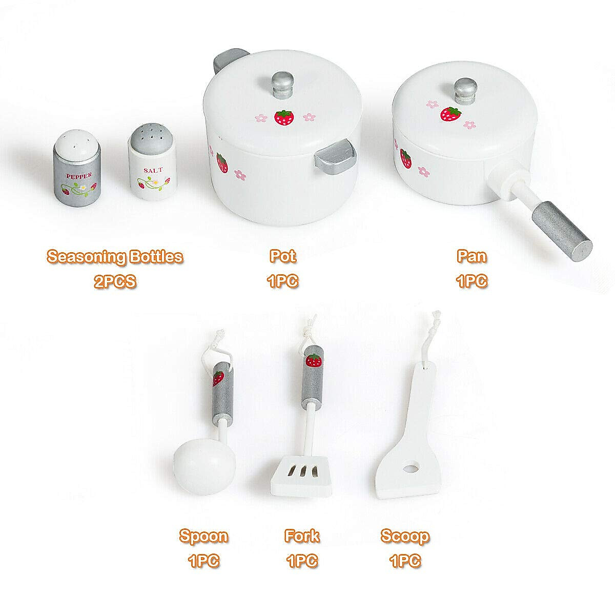 Costzon Kids Kitchen Playset, Wooden Pretend Chef Cooking Set with Simulated Sound, Accessory Utensils, Fringe, Blackboard, Water Dispenser, Oven, Sink, Toddler Kitchen Toy Set Gift for Boys Girls 3+