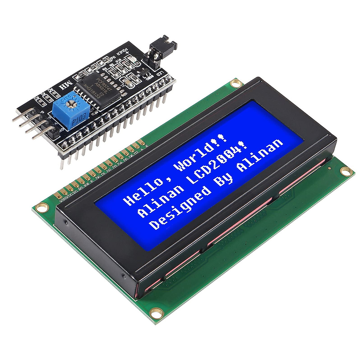 Alinan 2pcs IIC I2C TWI Serial LCD 2004 20X4 Display Blue Screen with IIC I2C Module Interface Adapter