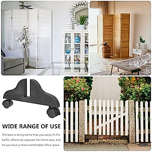 Zerodeko Room Divider Screen Holder Folding Privacy Screen Holder Stand Room Divider Feet Movable Wheel Roller Base for Home Office Hotel Bedroom Black