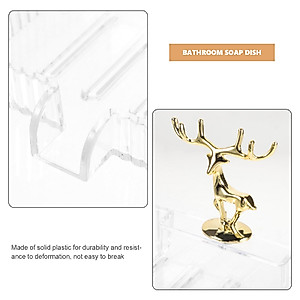 Beavorty Transparent Soap Dish Soap Holder Soap Dish Soap Bar Holder for Shower Soap Tray s for Shower Plastic Ceramics Shampoo Modern Soap Dish