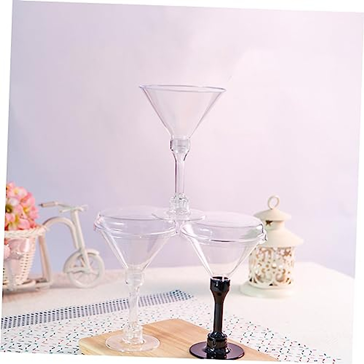 Zerodeko 18 Pcs dessert cup trifle bowl small parfait cups beverage drink cup Clear pudding jelly glass cup plastic pudding cups plastic tumblers Glass Ice Cream Cup yogurt jar Glasses