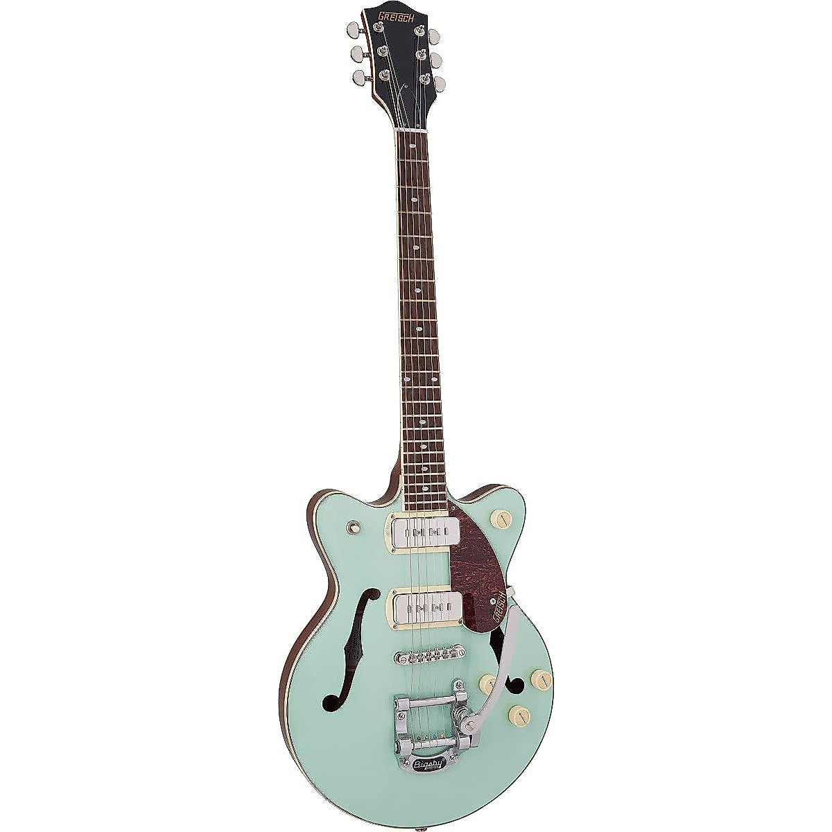 Gretsch G2655T-P90 Streamliner Center Block Jr. Double-Cut P90 Two-Tone Mint Metallic and Vintage Mahogany Stain w/Bigsby
