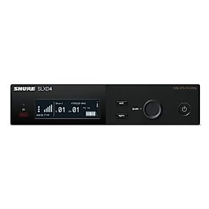 Shure SLXD4 Single Channel Receiver - for use with SLX-D Digital Wireless Microphone Systems, Transmitter Sold Separately | J52 Band (SLXD4=-J52)