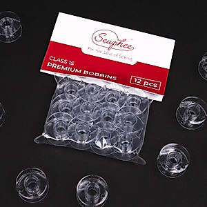 12pcs Bobbins fits Singer Sewing Machine - Class 15 Plastic Bobbins, 81348