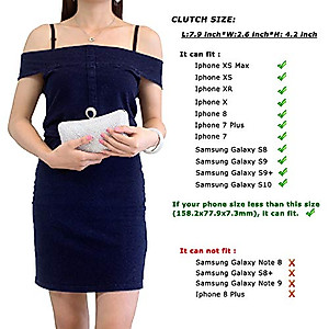 Dexmay Rhinestone Crystal Ring Clutch Purse Luxury Evening Bag for Bridal Wedding Party Gold