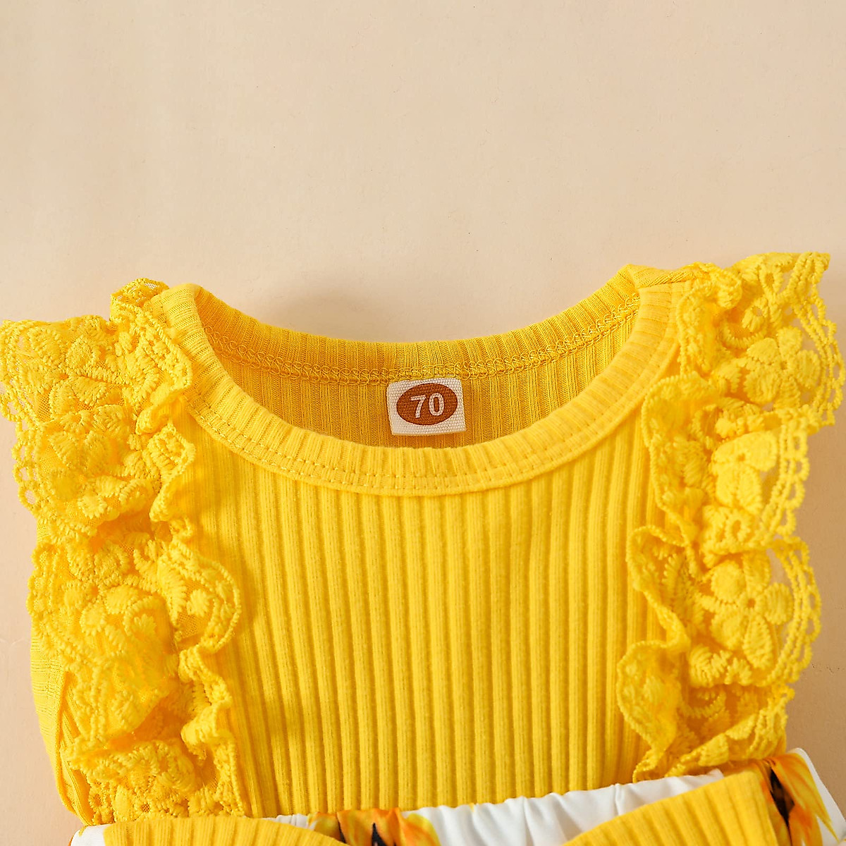 Axupico Baby Girl Dress Newborn Romper Floral Ruffle Princess Tutu Dress Summer(G Orange, 0-3 Months)