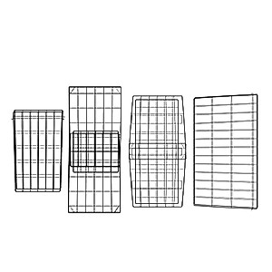 Lavish Home Set of 3 Living Room Tables - Metal Basket Storage with Removable Lids - 2 Small Side and 1 Large Accent Table (Brown/Black)