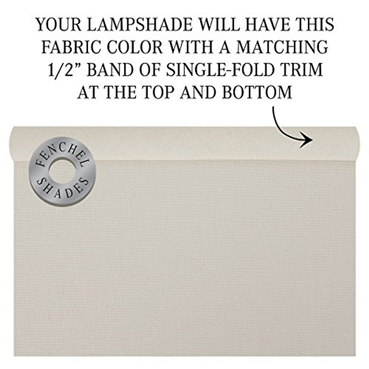 FenchelShades.com Lampshade 5" Top Diameter x 10" Bottom Diameter x 8" Slant Height with Clip-On Attachment for Standard Edison-Style Lightbulb (Linen Ivory)