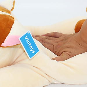 Vintoys Very Soft Cat Big Hugging Pillow Plush Kitten Kitty Stuffed Animals Brown 23.5"