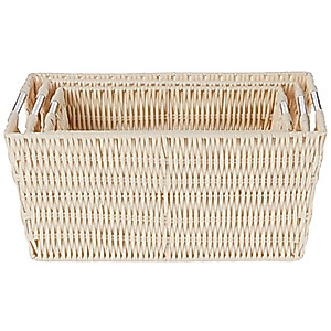 Whitmor Rattique Storage Baskets - Latte (3 Piece Set)