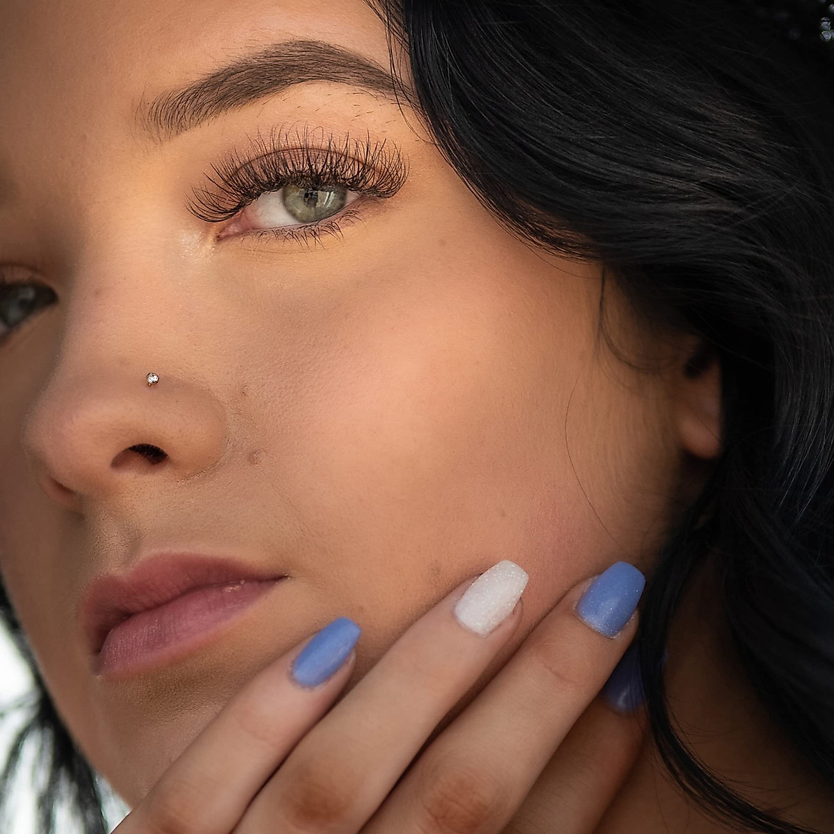 20g Nose Ring Surgical Steel 16pcs 20g Stainless Steel Nose Ring Stud for Women Straight Bar Nose Stud 1.5mm 2mm 2.5mm 3mm CZ Body Piercing for Women Men