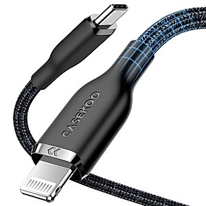 CASEKOO 2023 Upgrade [Fastest and Safest Charging] [Never Break] Apple MFi Certified iPhone Charger Cord 6 FT, Nylon Braid USB C Cable Lightning Cable for iPhone 14/13/12 Pro Max