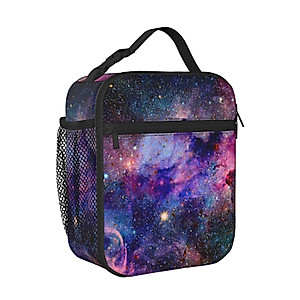 PrelerDIY Galaxies Lunch Box - Insulated Lunch Bags for Women/Men/Girls/Boys Detachable Handle Lunchbox Meal Tote Bag