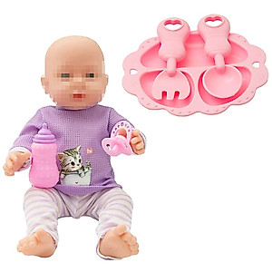 SOTOGO 34 Pieces Baby Doll Care Set Doll Feeding and Changing Accessories Set Baby Doll Accessories in Bag, Without Doll