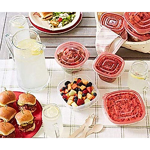 Rubbermaid TakeAlongs Meal Prep 50-Piece Food Storage Containers, Red