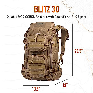 Mystery Ranch Blitz 30 Backpack - Tactical Daypack Molle Hiking Packs, 30L, L/XL,Coyote