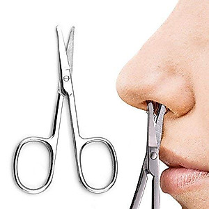 Moustache Trimmer,Eyebrow and Nose Hair Scissors For Men&Woman,Curved and Rounded Facial Hair Scissors - Moustache Scissor, Beard Trimming Scissors Beard Eyebrow Trimmer Scissors Stainless Steel Set A