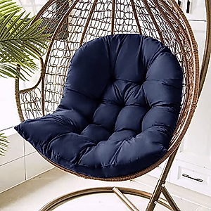 SEAHOME Hanging Basket Hanging Egg Chair Cushions,Indoor/Outdoor Swing Chair Cushion,Waterproof Soft Comfy Hammock Chair Seat Pads Back Cushion,Basket Chair Cushion for Patio Garden (Navy Blue)