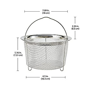 Instant Pot Official Large Mesh Steamer Basket, Stainless Steel, Round