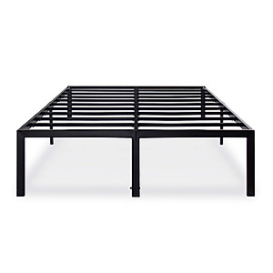 Olee Sleep Queen Mattress and Bed Frame Bundle | Gel Memory Foam and Pocket Spring Hybrid Mattress with Steel Platform Bed Base