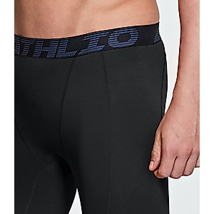 ATHLIO Men's Athletic Cool Dry Compression Shorts, Sports Performance Active Running Tights, 3pack Cool Dry Shorts Dim Black/Dim Black/Dim Black, X-Large