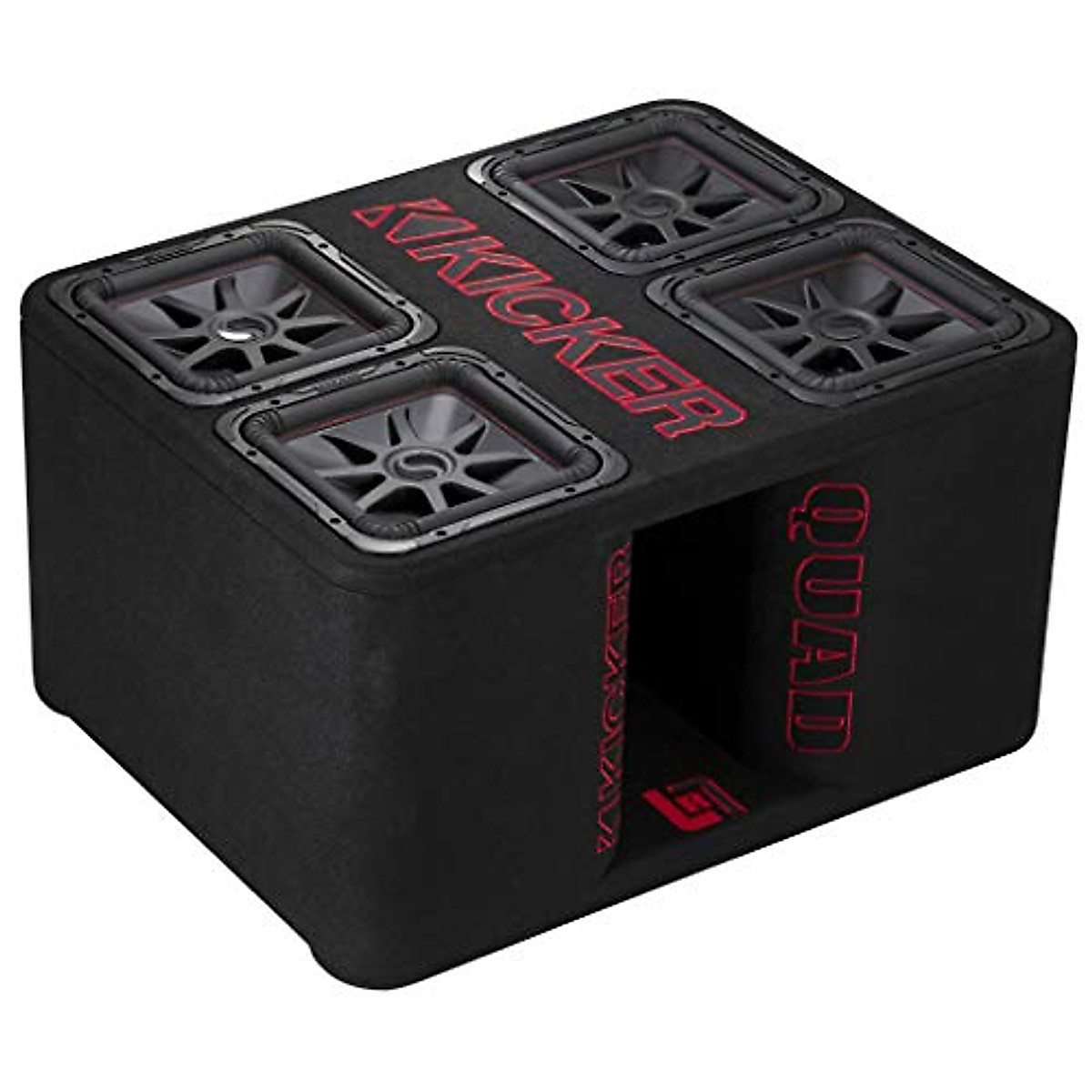 Kicker Bundle Compatible with Universal Vehicle 47QL7R12 12" Quad L7R 4800W Sub Box with HA-A1500.1 Amplifier and HA-AK0 1/0Ga Amp Install Kit