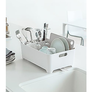 Yamazaki Home Drainer-Drying Kitchen Counters | Plastic | Dish Rack, One Size, White