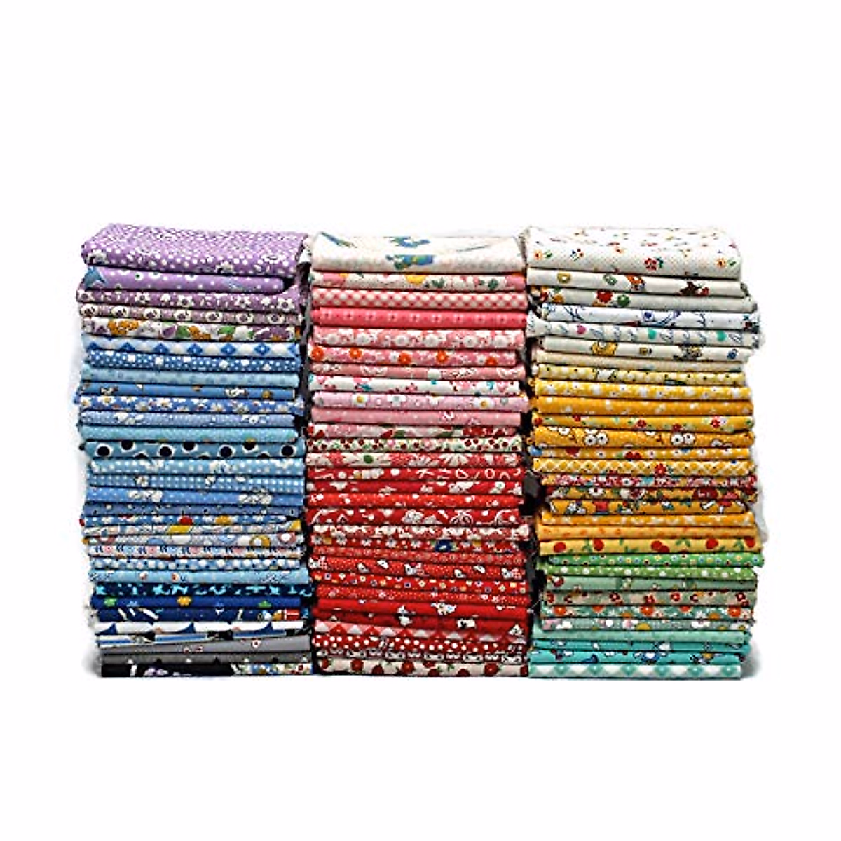 Fields 10 Fat Quarters - 1930's to 1950's Reproduction Depression Era Feed Sack Small Scale Floral Vintage-Look Flowers Nostalgia 1930s-fq-set 1930s Fat Quarters